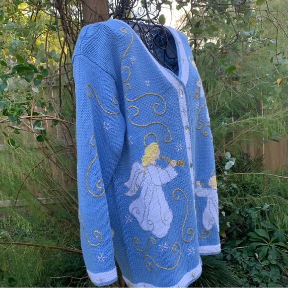 Storybook Knits | Tops | Vtg Storybook Knits Hand Knit Angels Sweater ...